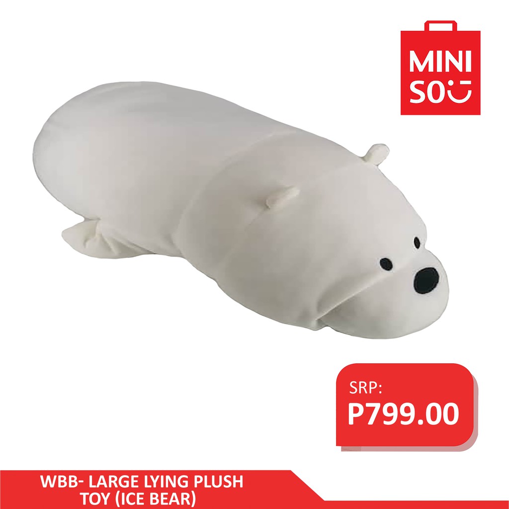 WE BARE BEARS LARGE LYING PLUSH TOY (ICE BEAR) | Shopee Philippines