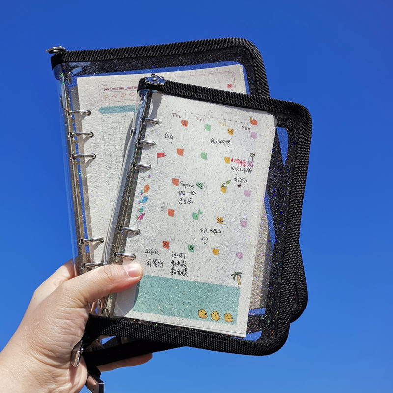 Korean A5 binder transparent photocard binder zipper A5 6-hole loose ...