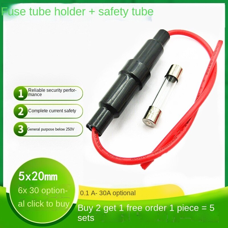 5x20 / 6x30mm fuse tube upuan ng fuse box fuse sleeve wiring type na ...
