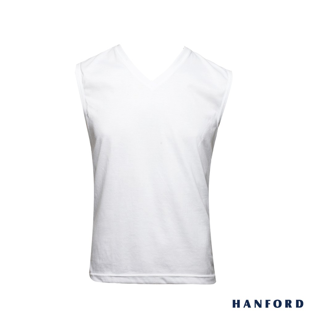 Hanford Teens V-Neck Short Sleeveless Shirt - White (Single Pack ...