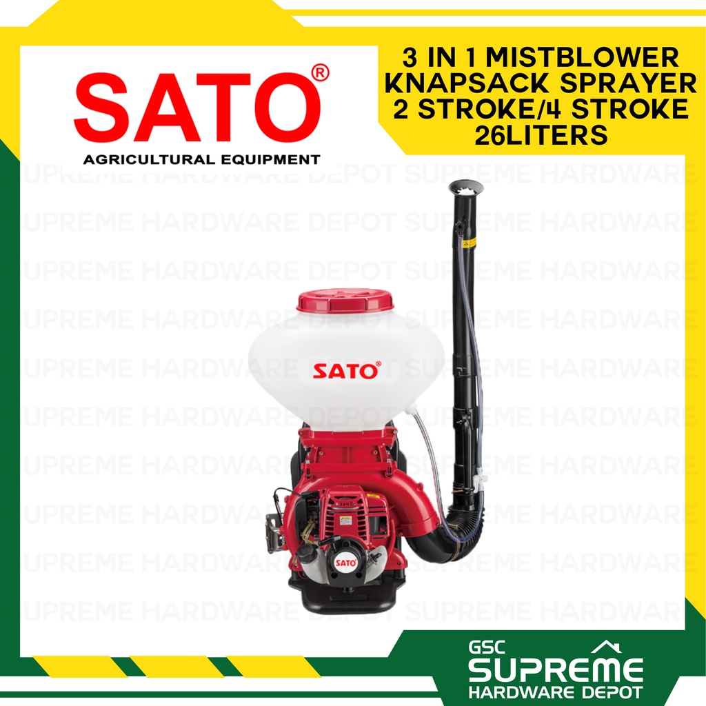 SATO 3 in 1 Mist Blower Knapsack Power Sprayer 26L (2 stroke / 4 stroke) | Shopee Philippines