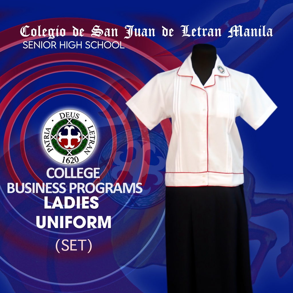 Letran College Ladies White Blouse with waistband and/or A-line Navy ...