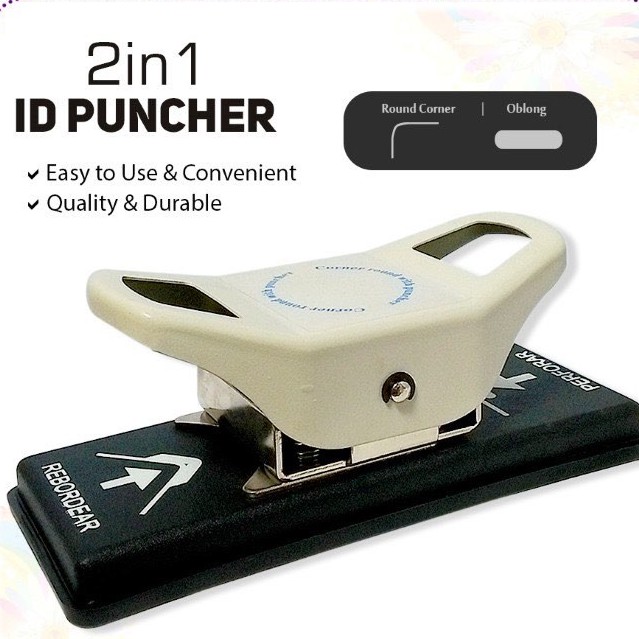 2 IN 1 PUNCHER FOR ID (CORNER & OBLONG PUNCHER) | Shopee Philippines
