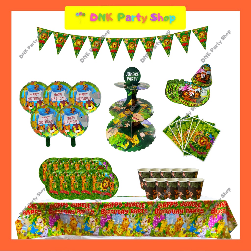Safari Jungle Animal Party Decor Banner Banderitas Box Loot Bags ...