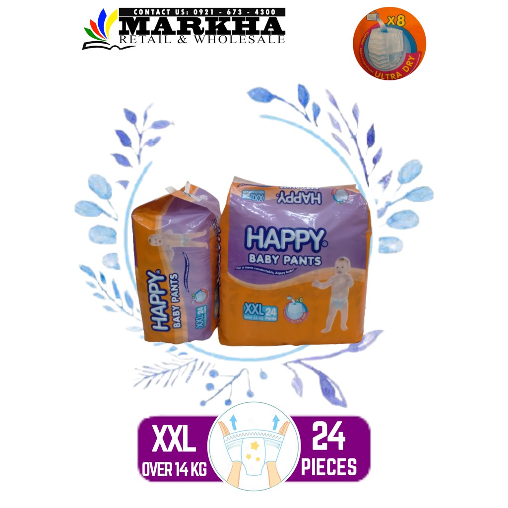 HAPPY BABY PANTS XXL DIAPER x24pcs | Shopee Philippines
