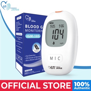 Indoplas Elite Tokyo Japan Blood Glucose Meter Glucometer IGM105 With 1 ...