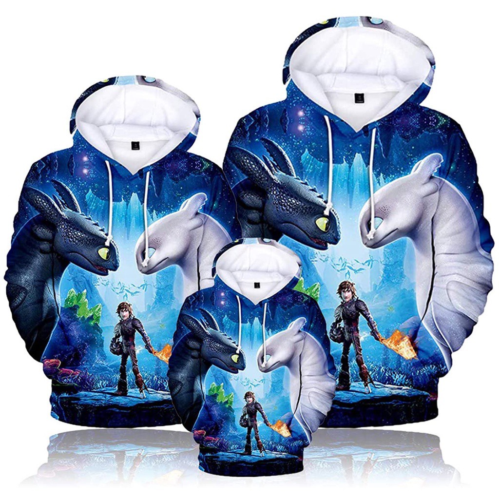 How to Train Your Dragon Toothless Hoodies Pullover 3D Printed Hooded ...