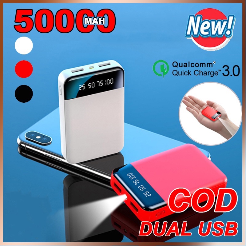Original Mini Power Bank 50000mAh Dual USB Led Digital Display Charger ...