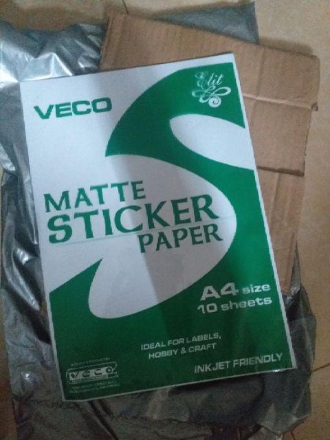 VECO Sticker Paper A4 Matte 10s | Shopee Philippines