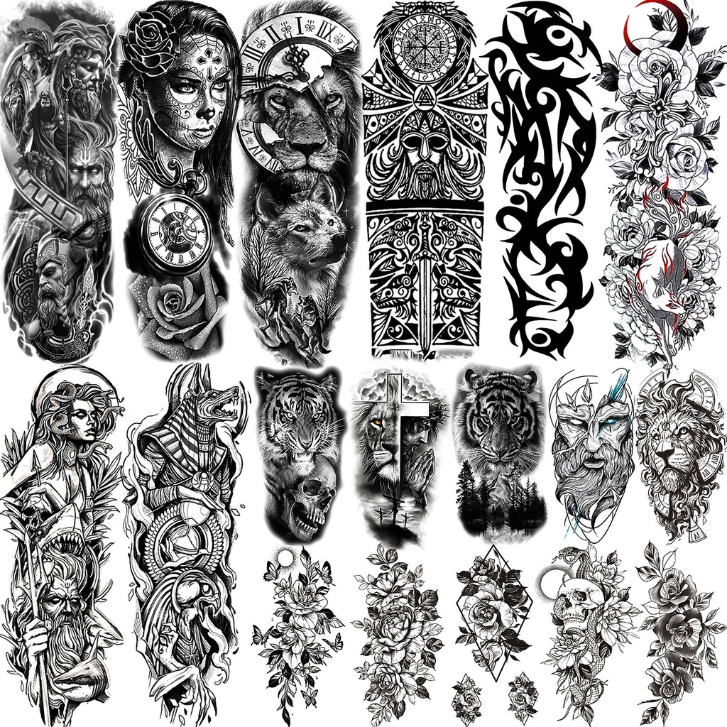 HW Waterproof Unisex Large Full Arm Body Temporary Tattoo Sticker ...