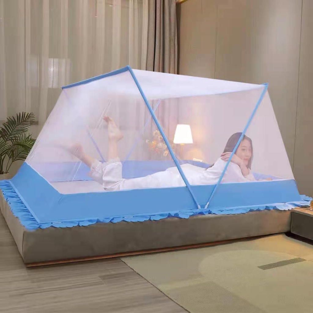 Portable folding double decker adult foldable collapsible mosquito net ...