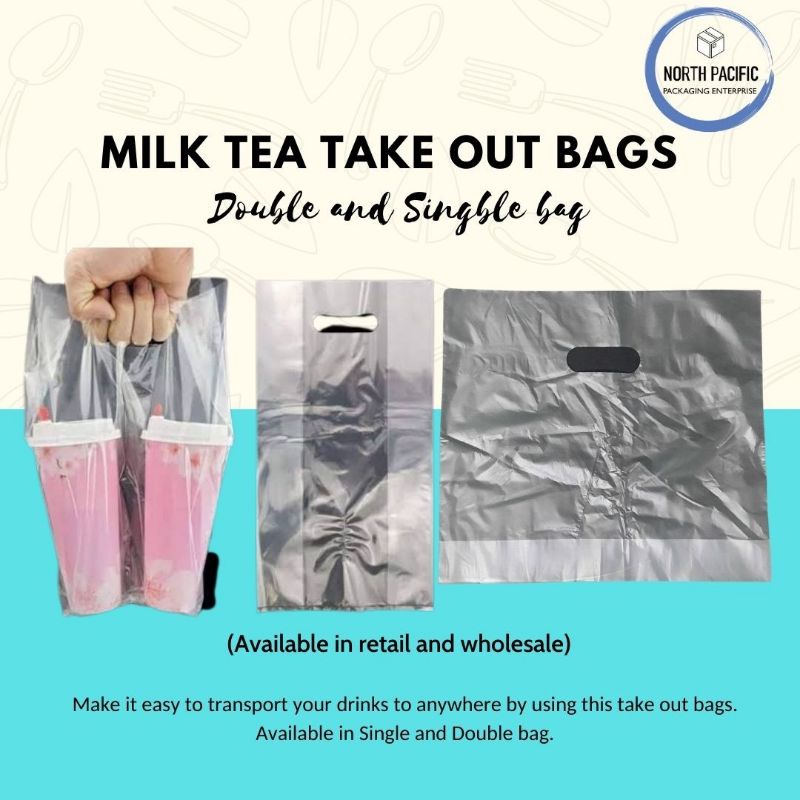 Milktea Bags (Single and Double) 100pcs per pack | Shopee Philippines