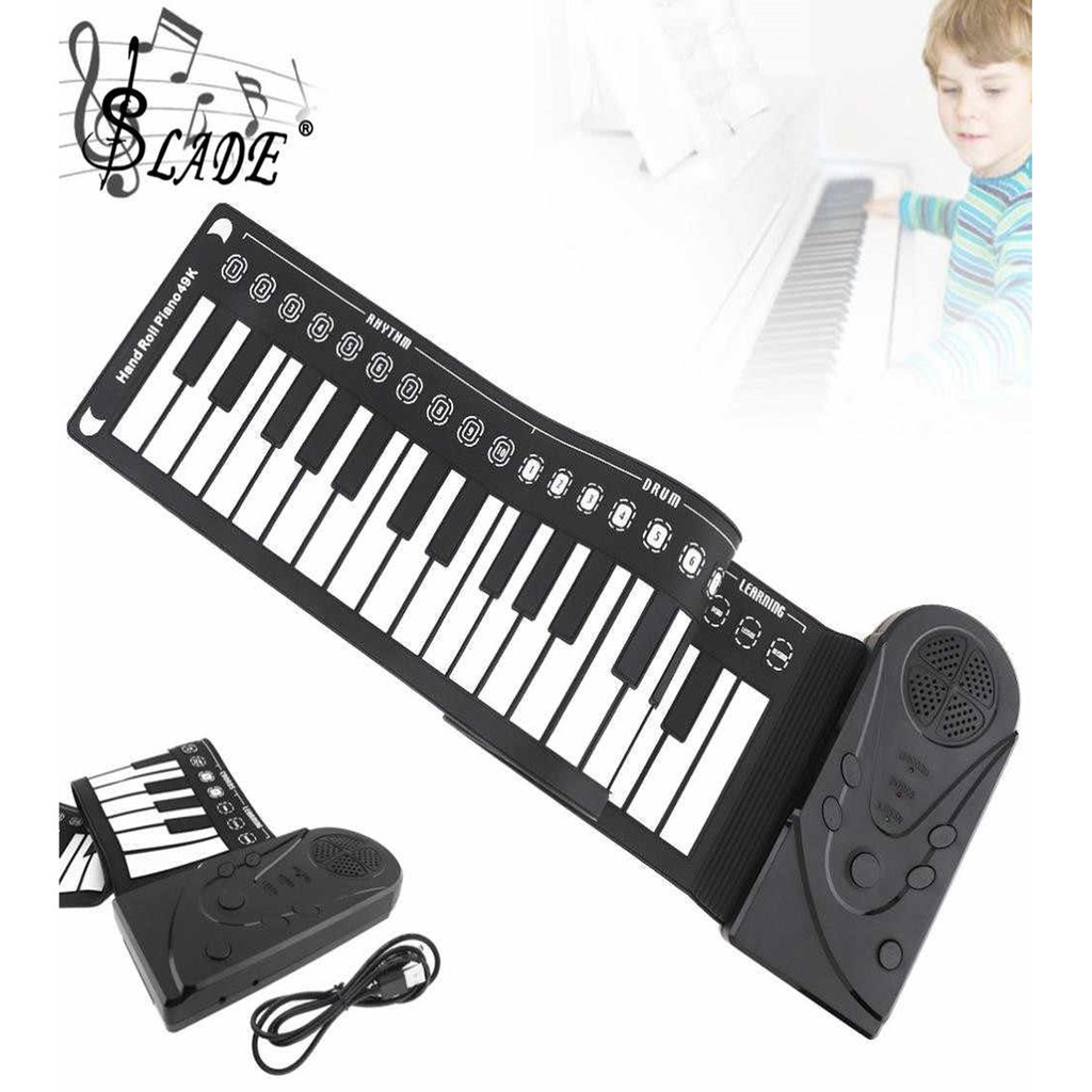 Portable Piano 49 Keys Hand Roll-Up Piano MIDI Electronic Keyboard ...