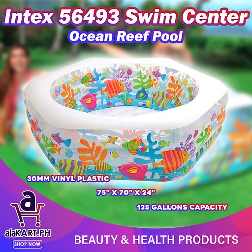 Intex Swim Center 56493 Hexagonal Paddling Ocean Reef Pool, for Ages 6 ...