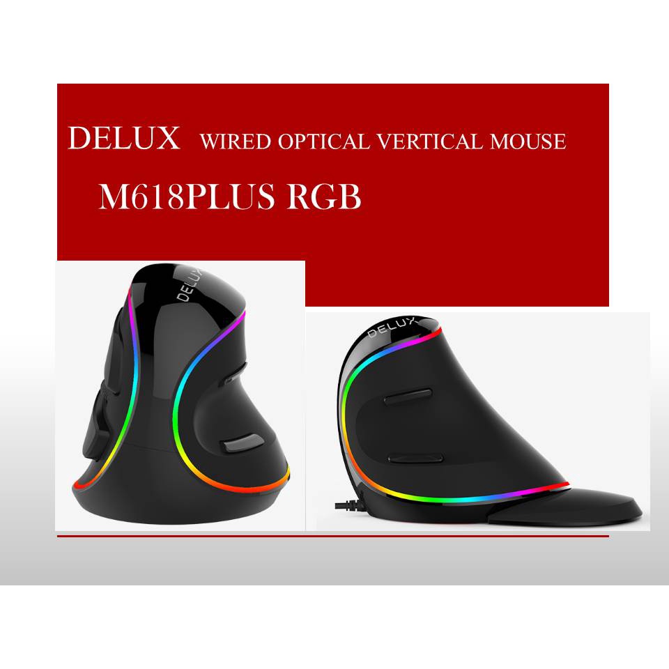 Delux M618PLUS RGB Vertical Mouse | Shopee Philippines