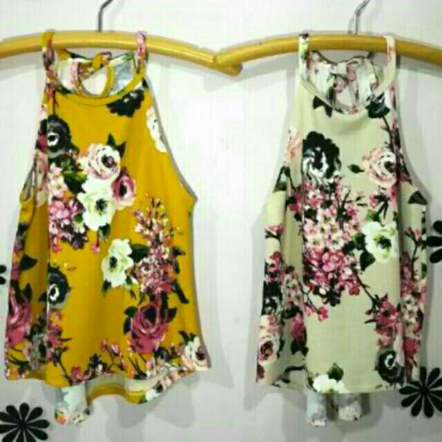 Floral halter top for her | Shopee Philippines