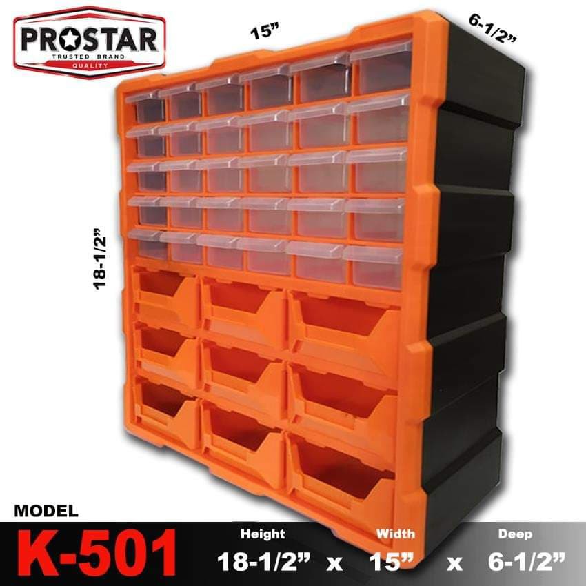 Prostar K501 39 Drawers Hangable & Stackable Toolbox Organizer | Shopee ...