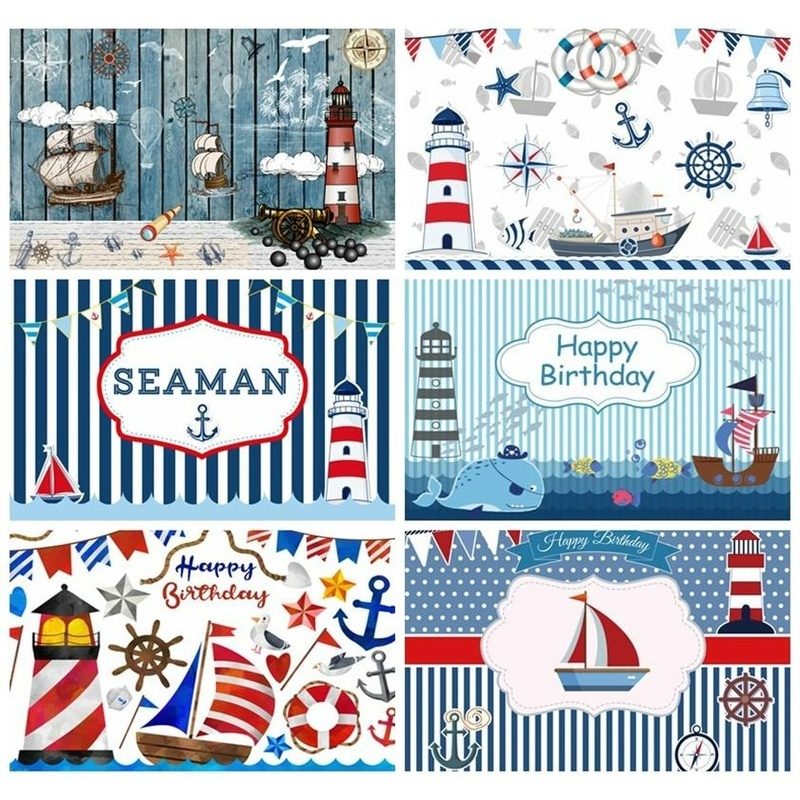 Baby Birthday Photophone Photography Backdrops Sea Pennant Seaman ...