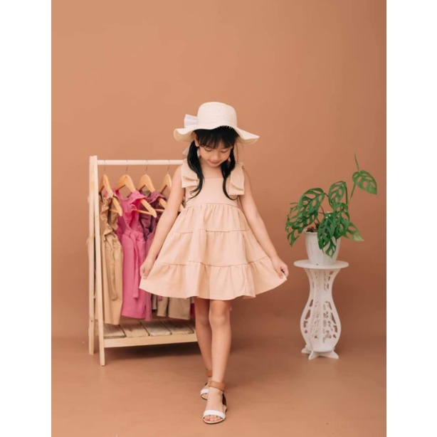 Little Vella Ribbon Sides Layered Dress ( 2-5 Years Old) | Shopee ...