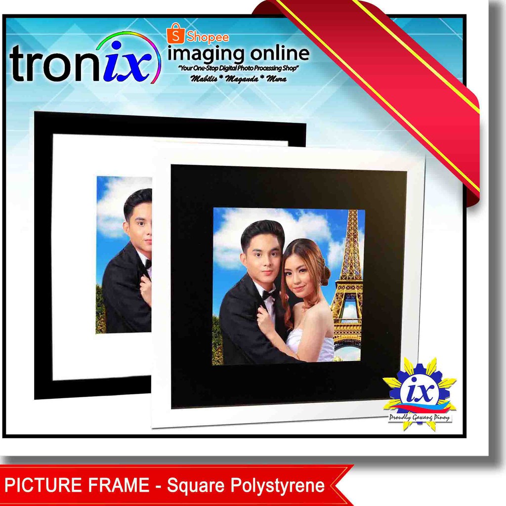 Tronix Imaging Square Picture Polystyrene Frame With Matting For 8.5 X ...
