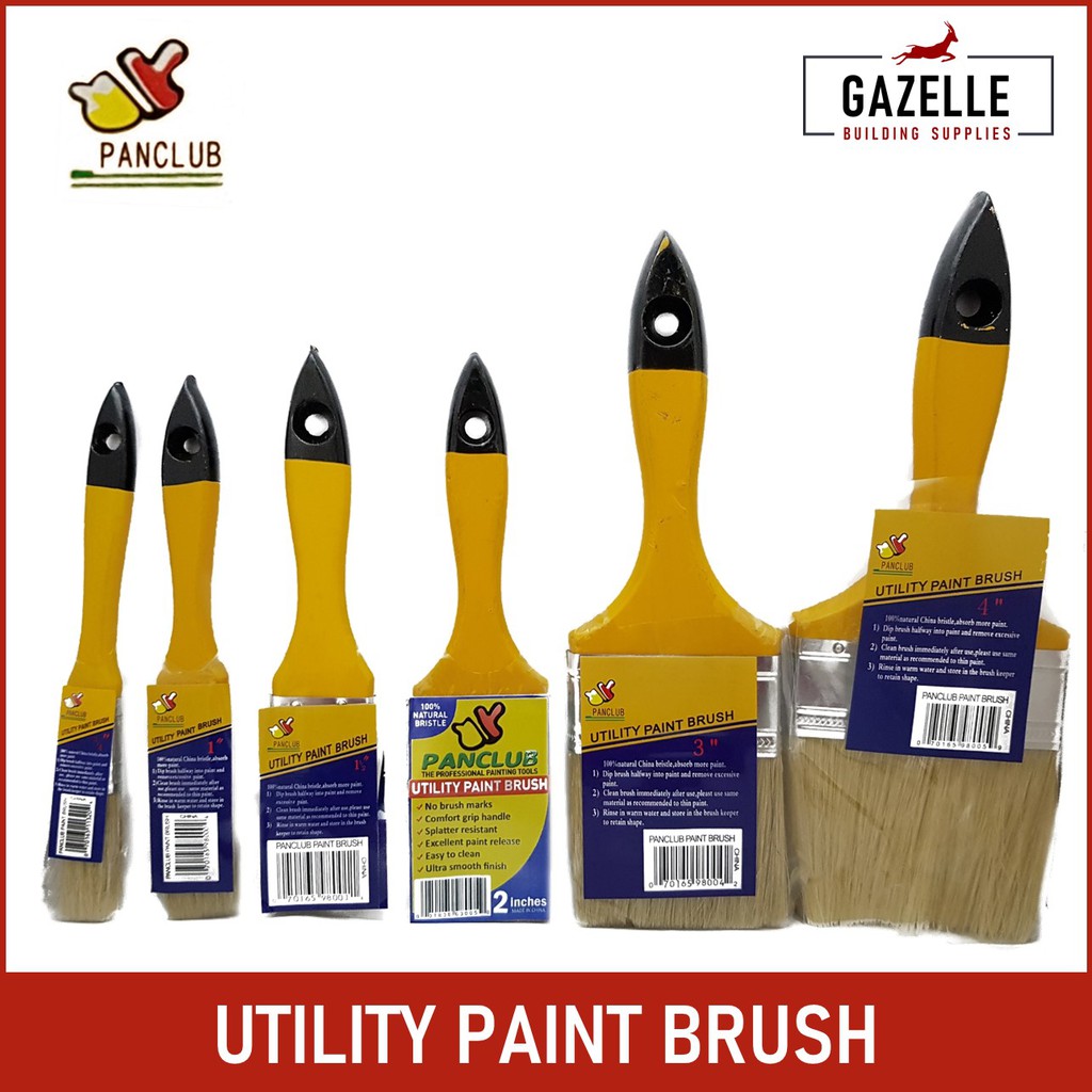 Panclub High Quality Utility Paint Brush Pan-Club 1/2" / 3/4" / 1" / 1 ...