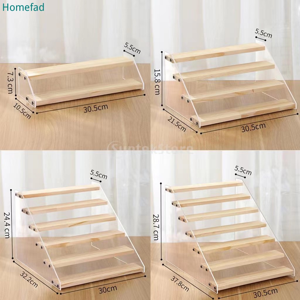 2-7 tier wooden display rack riser acrylic display rack tier spice rack ...