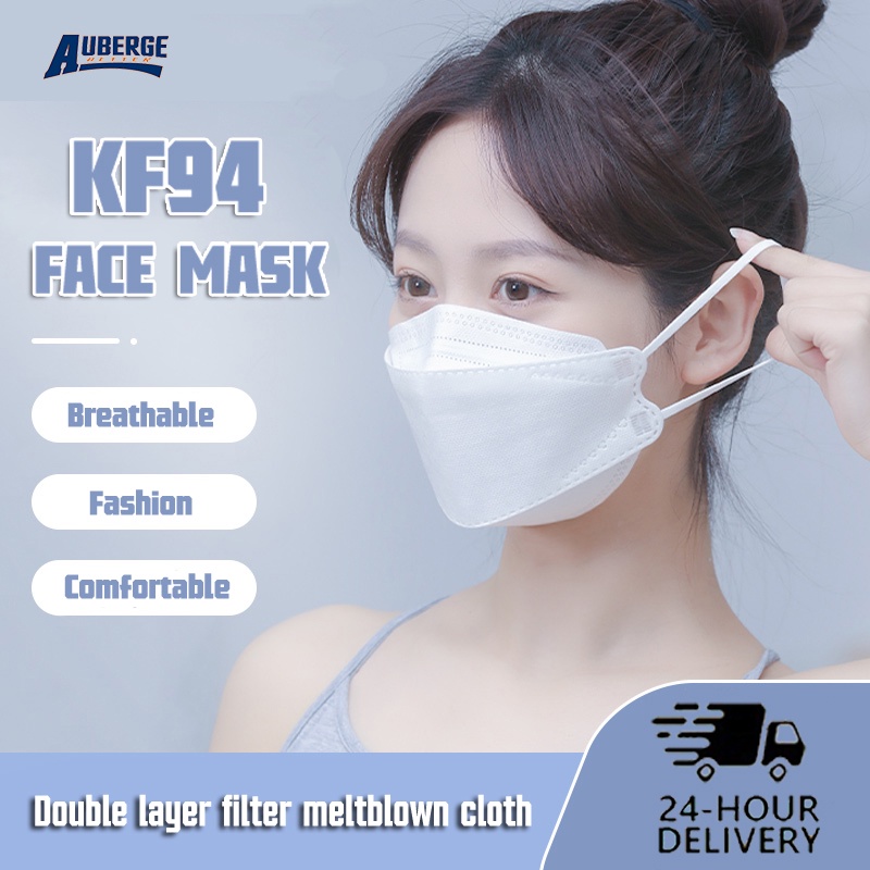 AUBERGE KF94 Face Mask 4 Layer 10Pcs KF94 Disposable masks KOREAN fish ...