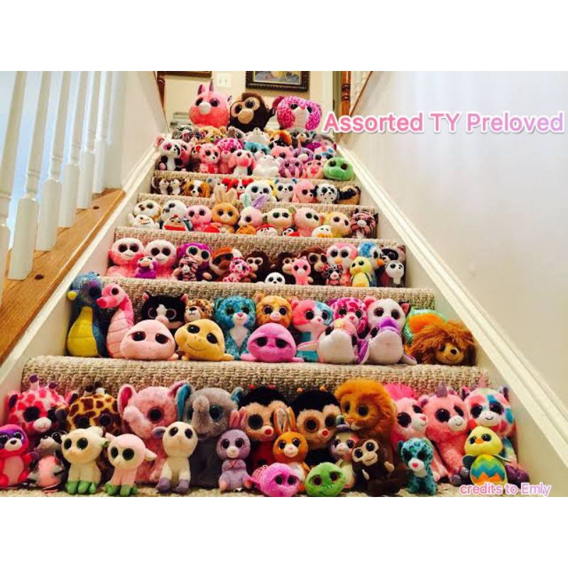Preloved Assorted TY Beanie Boos, Big Eyes, Glitter Eyes, Mini Motsu ...
