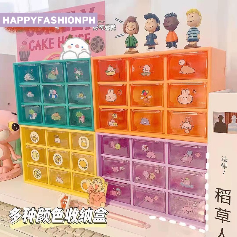 9 Box Mini Small Drawer Desk Organizer Dustproof Storage Box Stationery ...