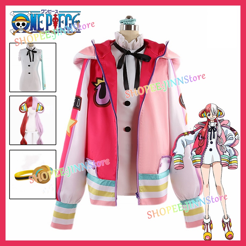 JINN Animation One Piece Film RED UTA Cosplay Costumes Accessories Pink ...