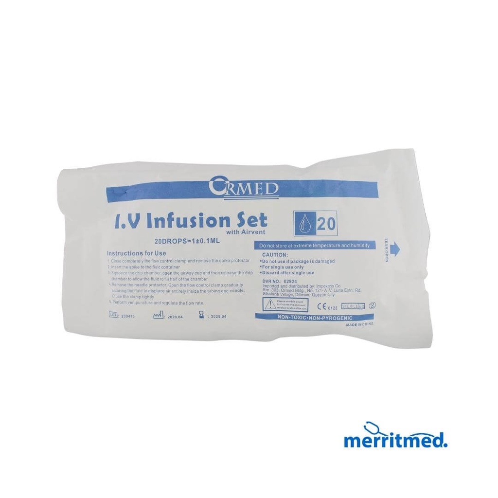 ORMED Intravenous Infusion Set Macroset / Micro Sold Per Piece | Shopee ...