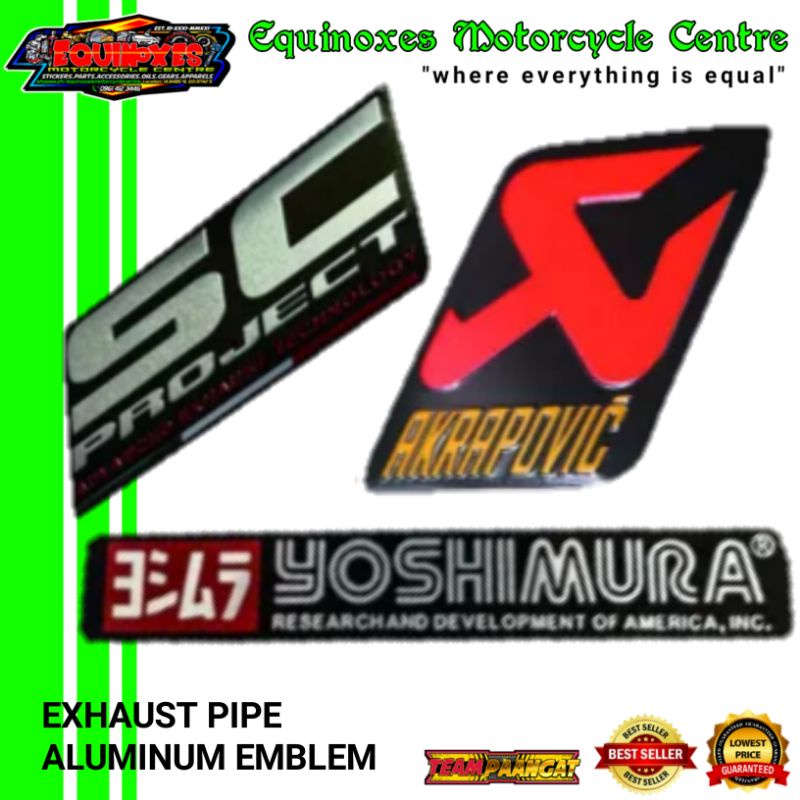 EXHAUST ALUMINUM EMBLEM AKRAPOVIC YOSHIMURA SC PROJECT | Shopee Philippines
