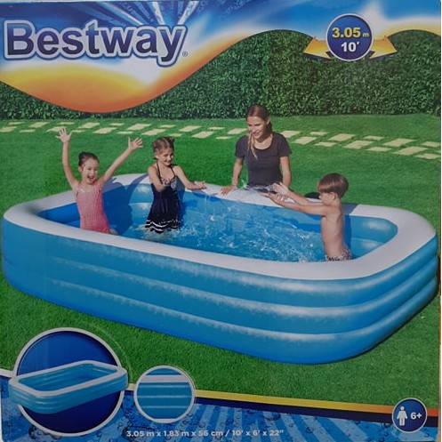 54009 Bestway Inflatable Pool 3.05M Family Size Pool Giant Outdoor Pool ...