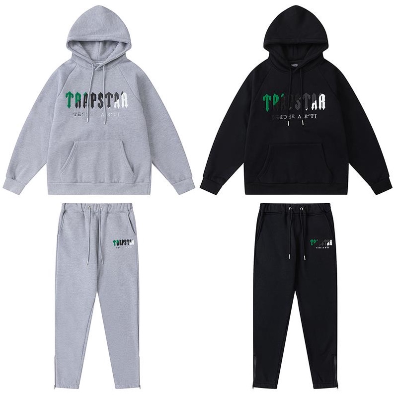 The new Trapstar green and black towel embroidered fleece sweater ...