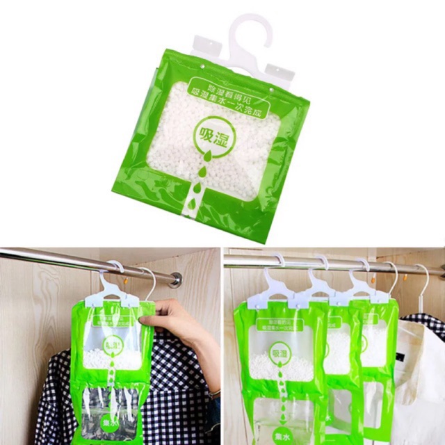 Wardrobe Hanging Moisture Absorbent Bags Anti-Mold Desiccant Packets ...
