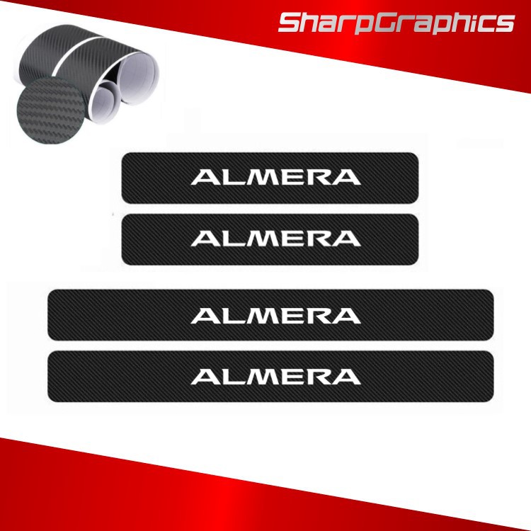 Nissan Almera Sylphy Carbon Fiber Step Door sill Sticker Decal | Shopee ...