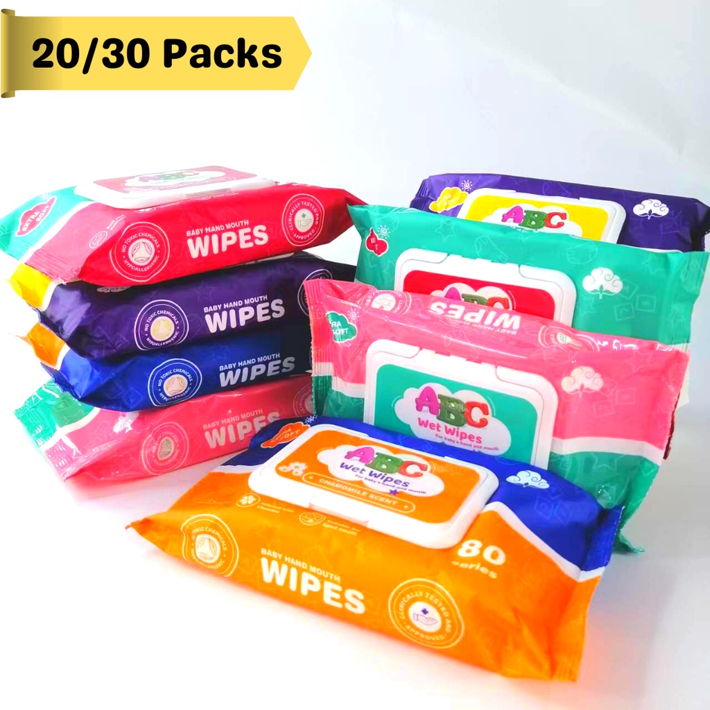 Little_Angel ABC Baby Care Scented Wet Wipes 20/30 Packs by 80 Sheets ...