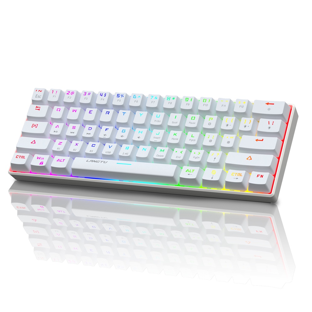 LANGTU G1000 Blue/red Switch Rainbow RGB Backlit 61-Key Bluetooth 5.0 ...