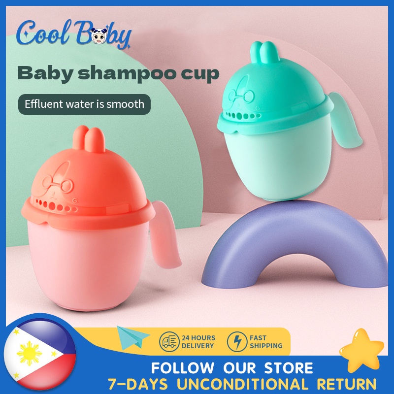 Baby Shampoo Cup Cartoon Bathing Shower Spoons Kids Washing Safety ...