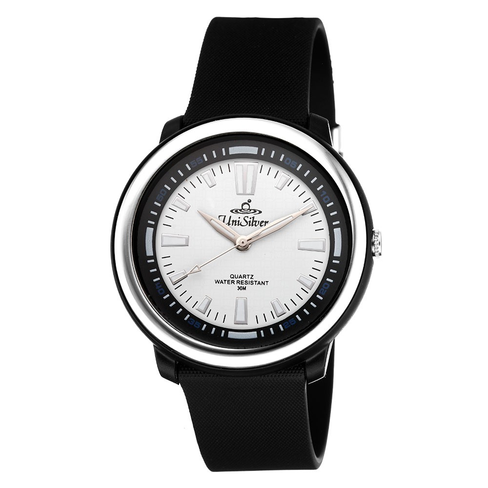 UniSilver TIME Men's Black Analog Rubber Watch KW3069-1012 | Shopee ...