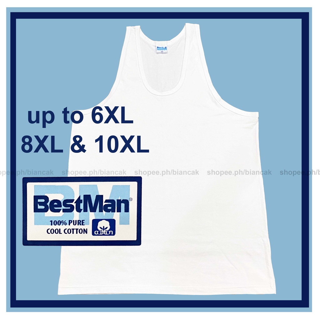 BESTMAN FILIPINO SIZE COTTON SANDO MEN WHITE TANK SLEEVELESS PLUS SIZE ...