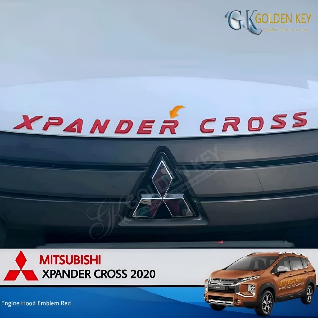 MESIN Engine Hood Emblem Xpander Cross 2020 Engine Hood Emblem Red - UniTop