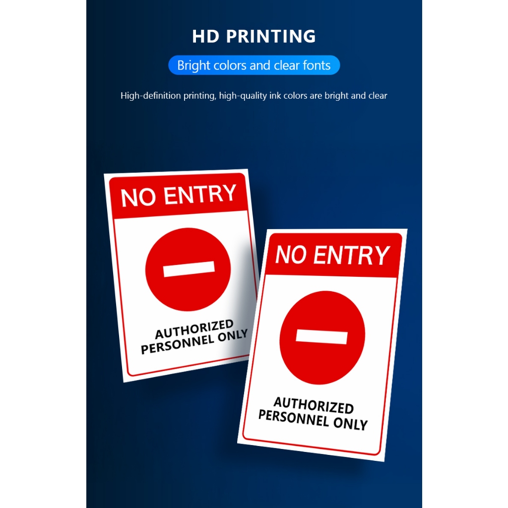NO ENTRY Sticker Sign Notice Signage Entrance Parking Lot Prohibition ...