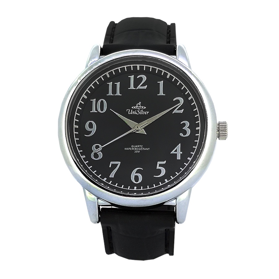 UniSilver TIME ZAIGO FLINT Men's Large Analog Silver/White Rubber ...