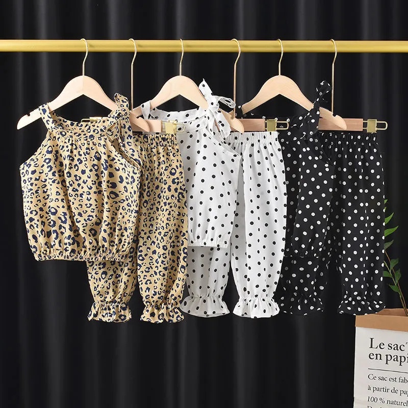 Fashion clothes for kids girl 0-8 years old Korean girl polka dot sling ...