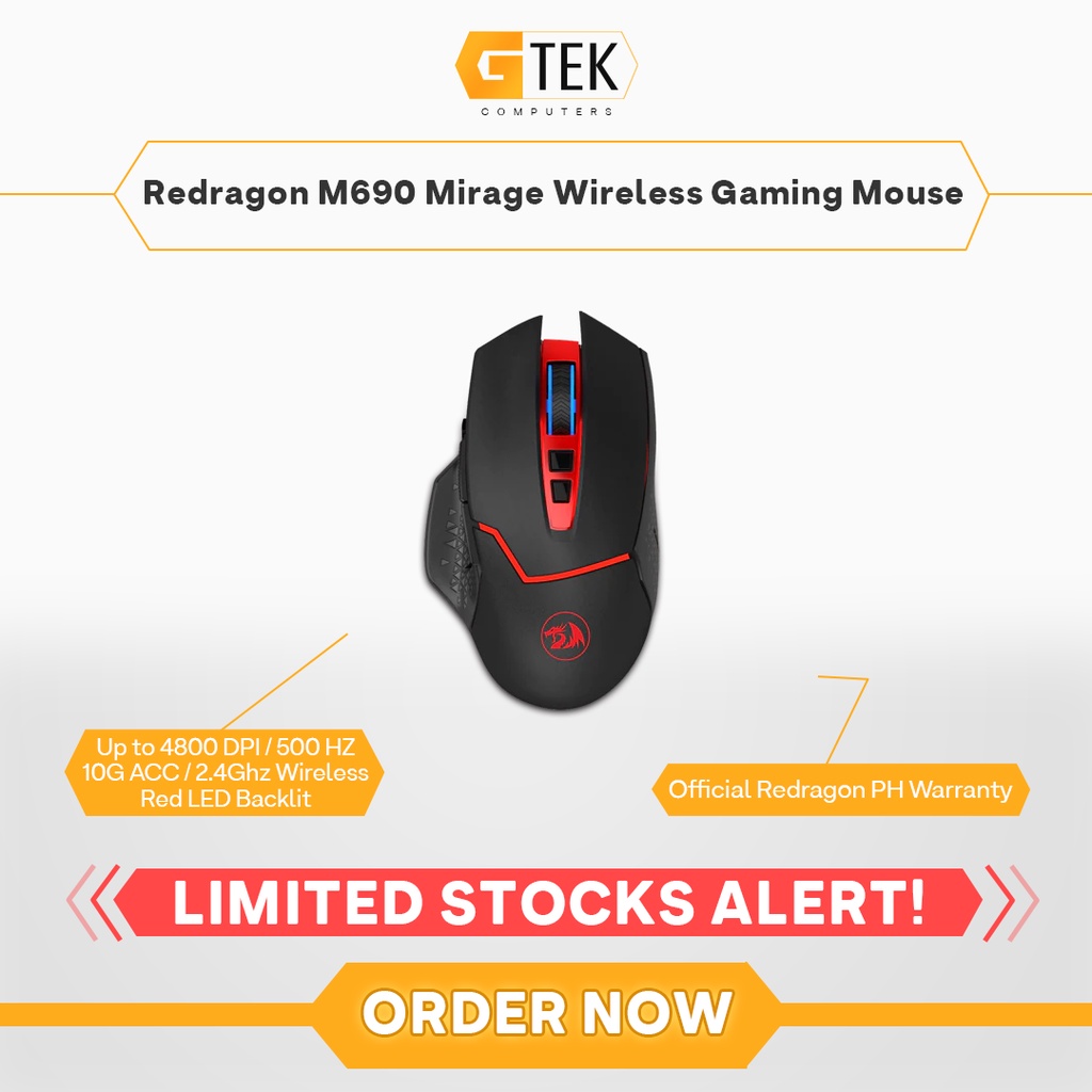 Redragon M690 Mirage 4800 DPI Wireless Gaming Mouse | Shopee Philippines