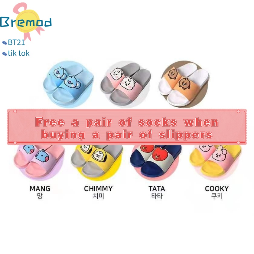 BTS BT21 KPOP slippers Korean men's League idol Koya RJ Shooky Mang ...