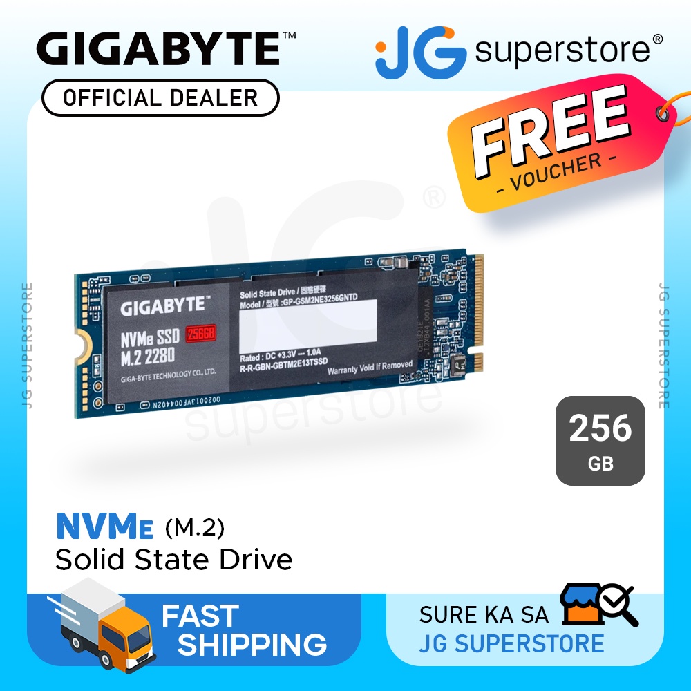 GIGABYTE 256GB M.2 NVMe SSD Storage Solid State Drive w/ 1.7GB/s Max Read Speed for PC Computer ...