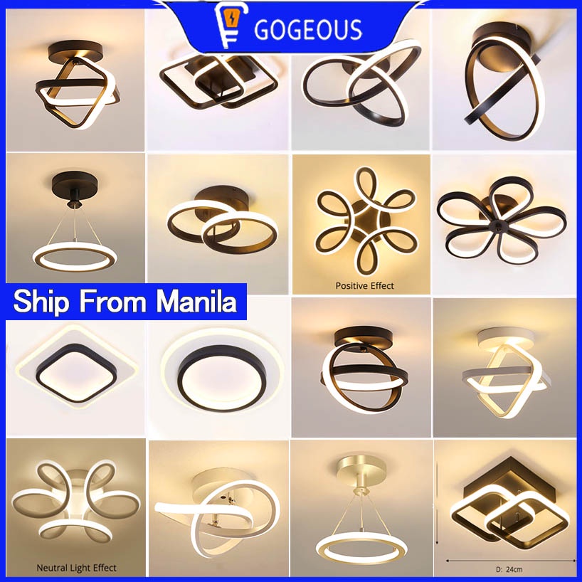 GOGEOUS Tricolor Ceiling Light Nordic Modern Chandelier LED Aisle ...