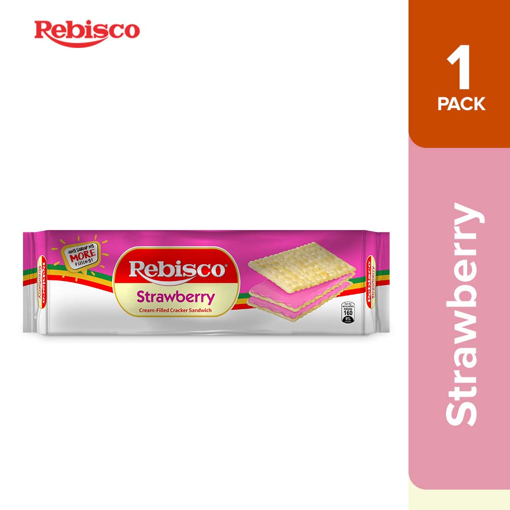 Rebisco Strawberry Sandwich 32G X 10Pcs | Shopee Philippines